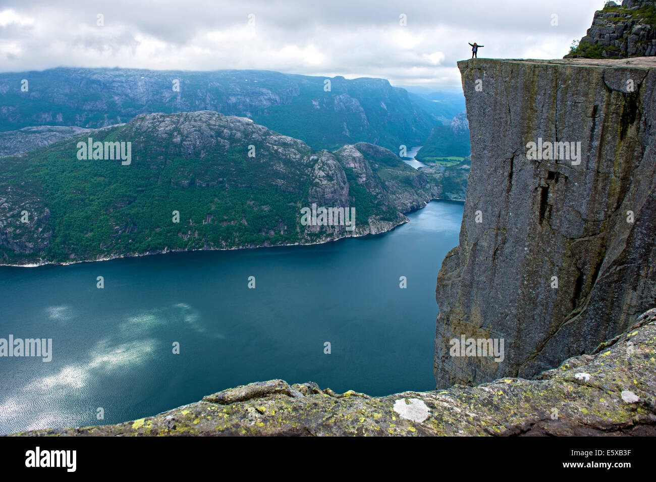 Preikestolen, Pulpit Rock, at Lysefjord, Rogaland province, Norway ...