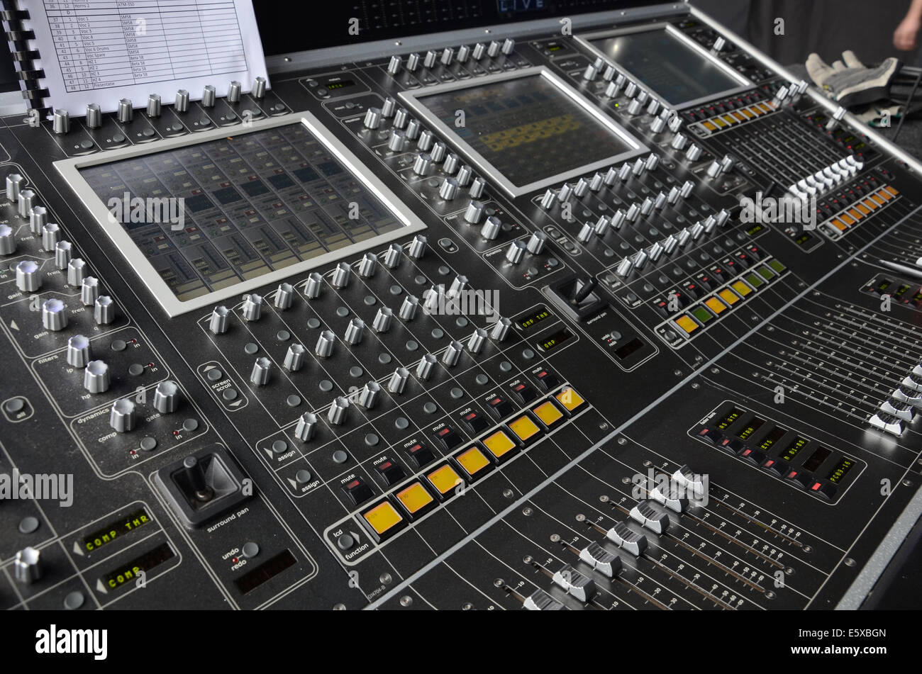 Concert stage with instruments set up hi-res stock photography and ...