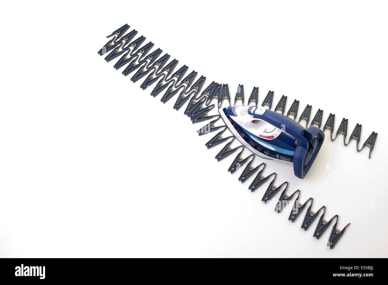 Iron Through Pegs from Above Stock Photo - Alamy