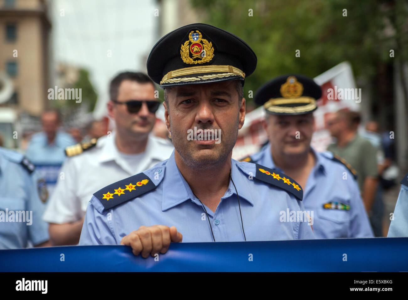 Greek police officer protests greece hi-res stock photography and ...