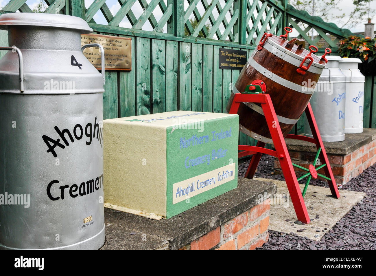 Ballymena, Northern Ireland. 7th Aug 2014 - Milk and butter display in ...