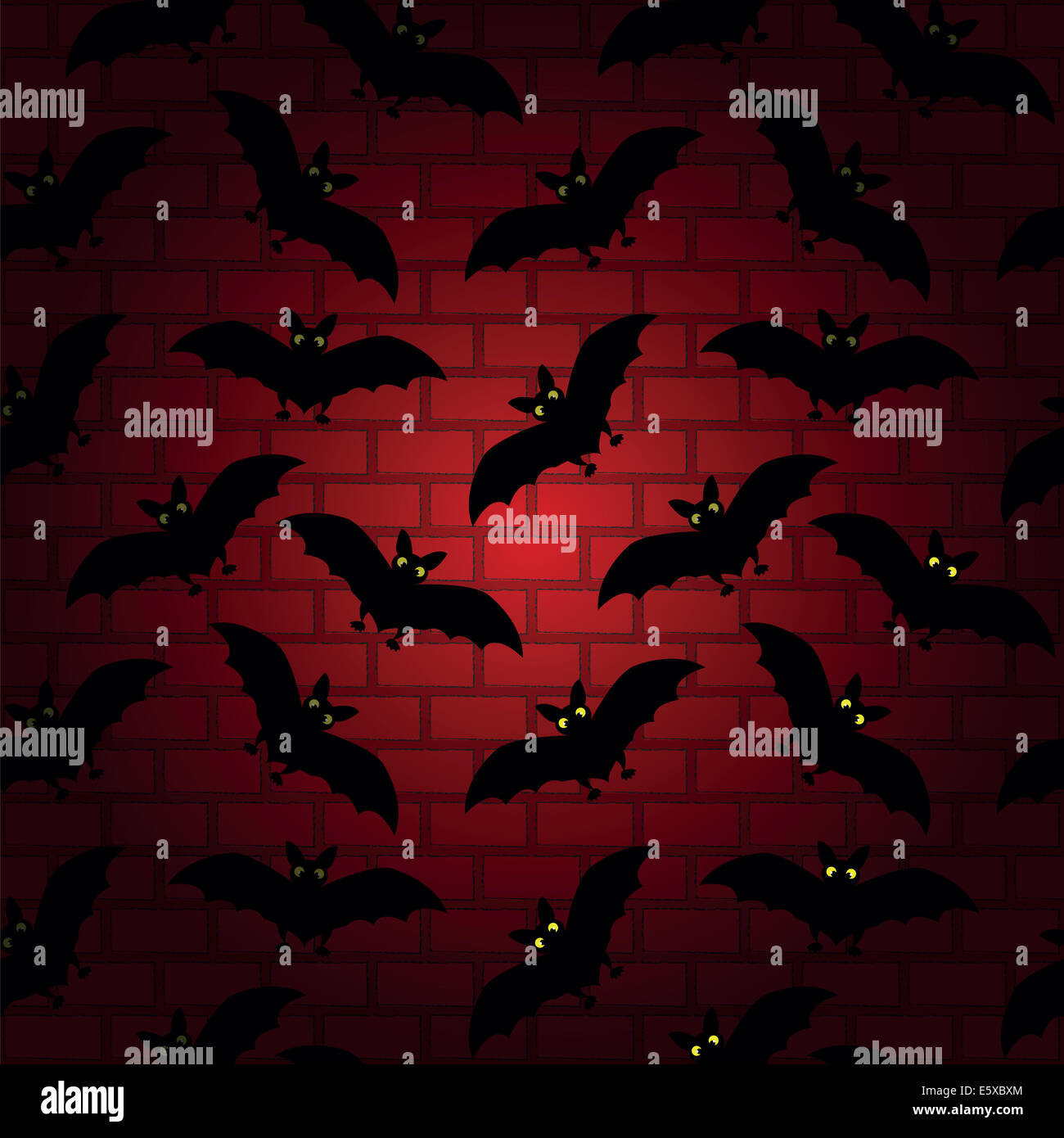seamless pattern of Red brick wall and bat Stock Photo - Alamy