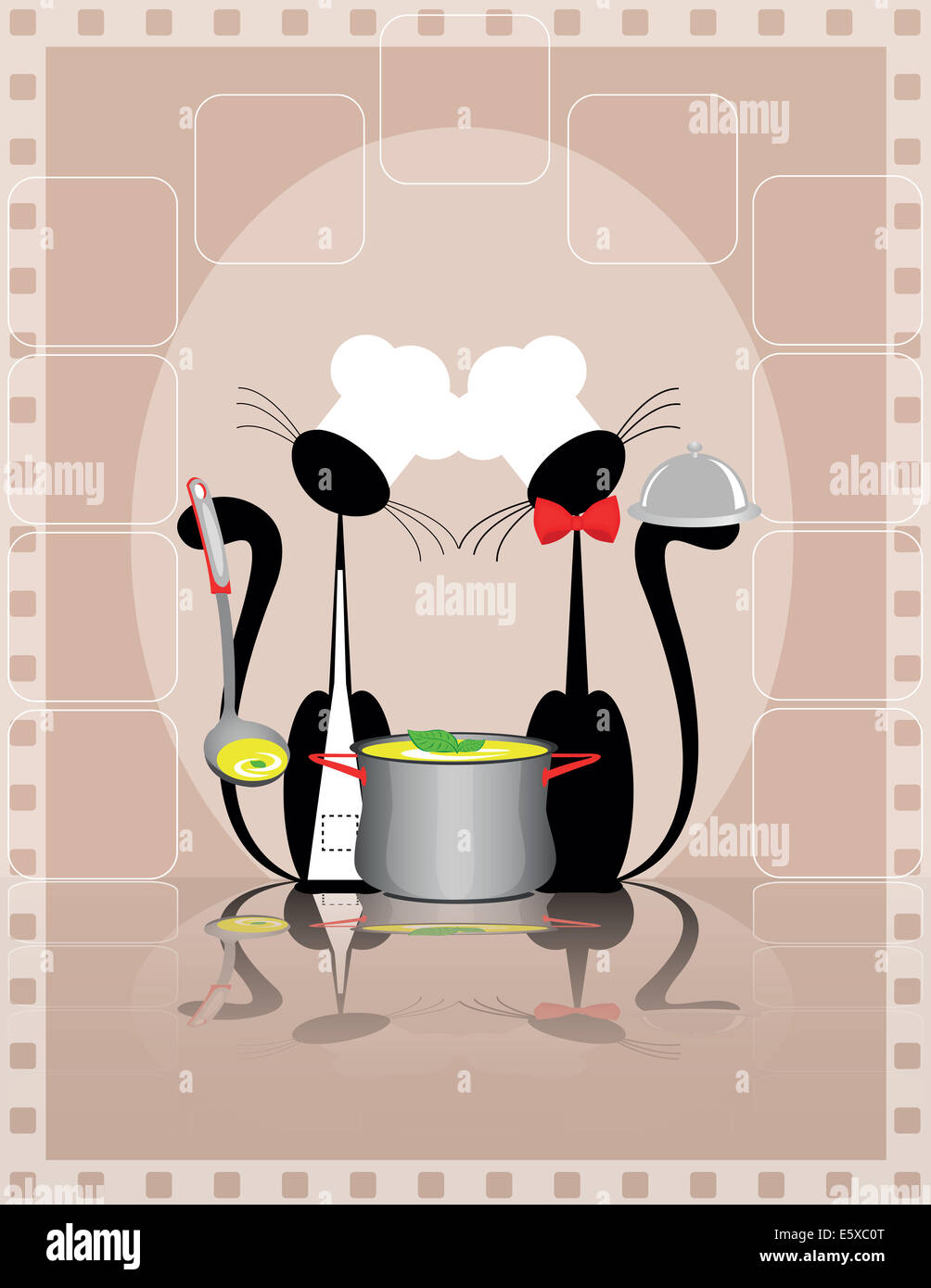 Cook cat. Funny cartoon and vector character Stock Photo - Alamy