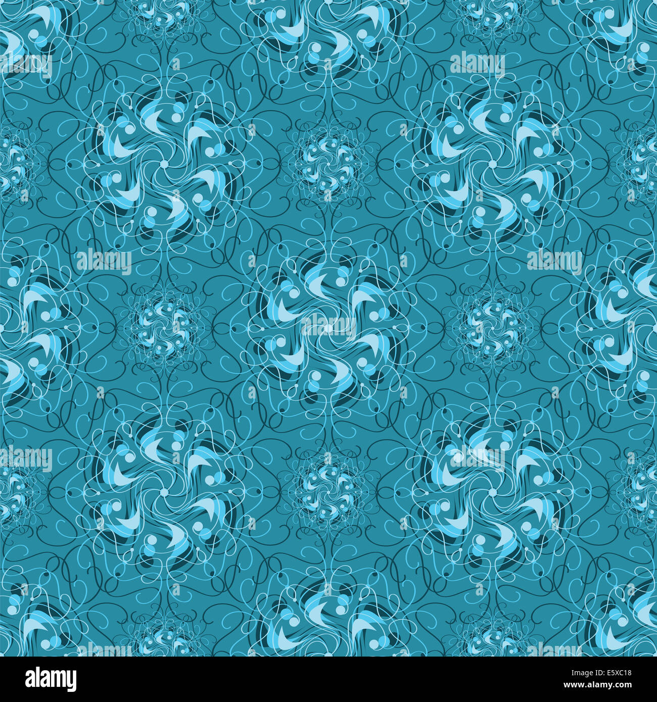 Vector seamless blue abstract pattern with waves and curl Stock Photo ...