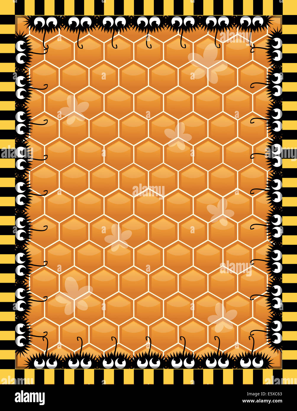 honey background with many bee and flower Stock Photo - Alamy