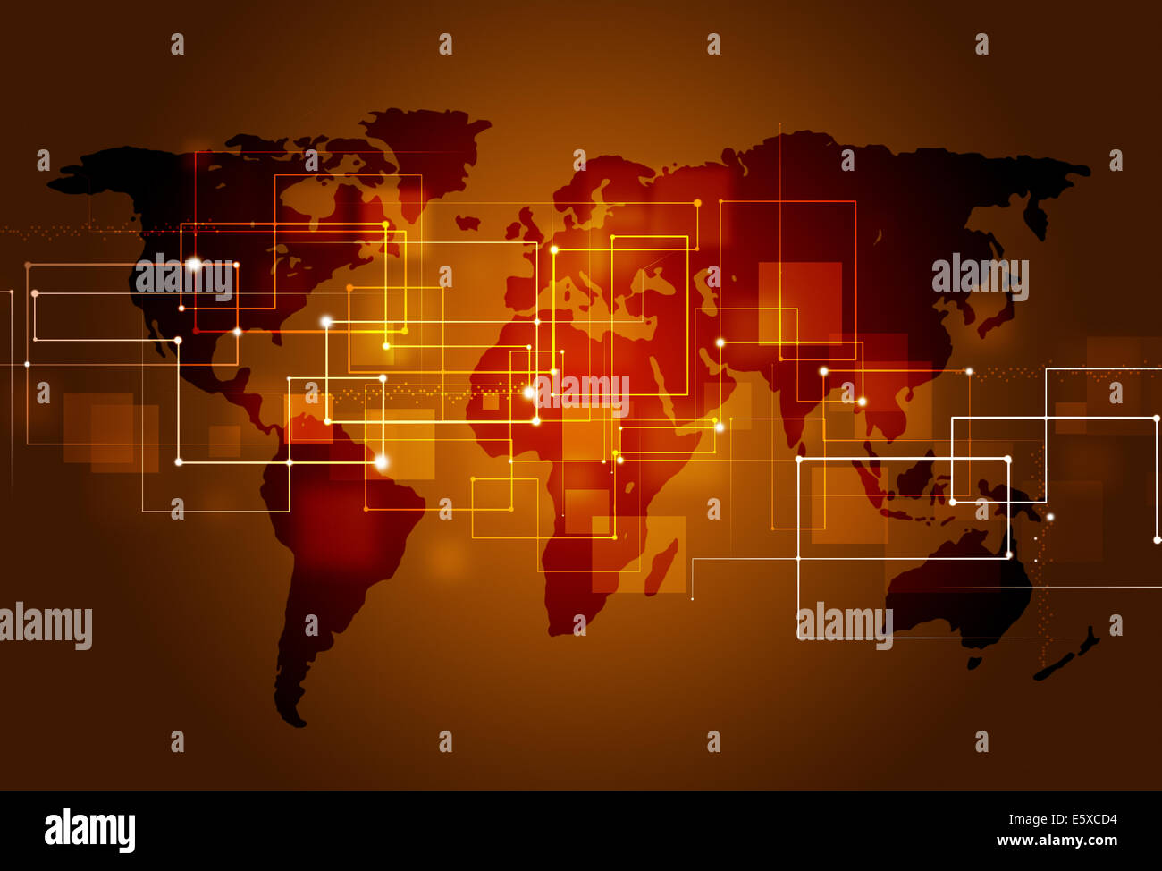 abstract technology and business communications red background Stock ...