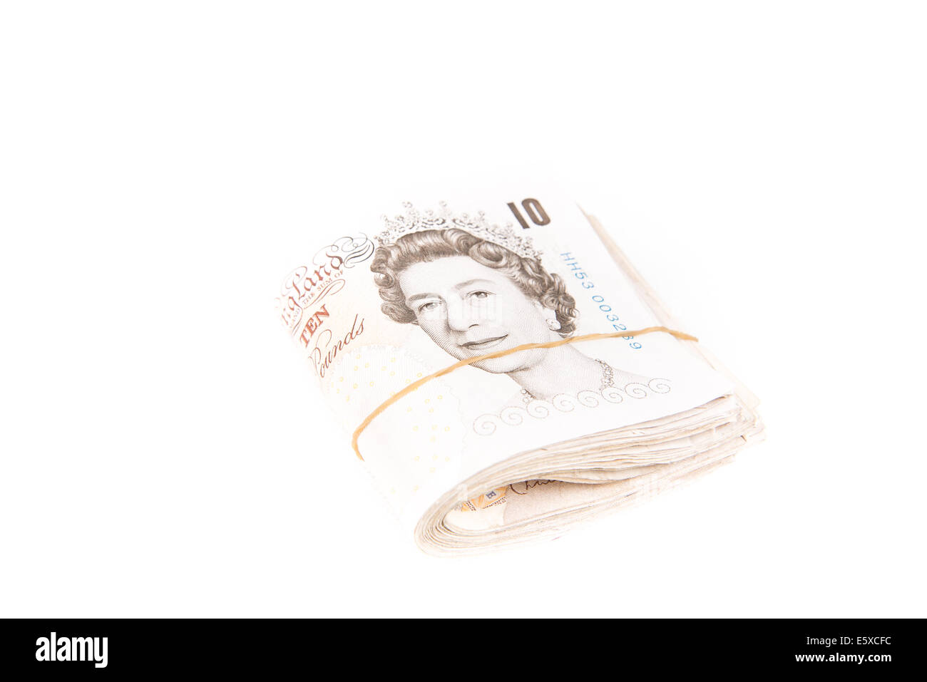 British pound sterling bank notes on white background Stock Photo - Alamy