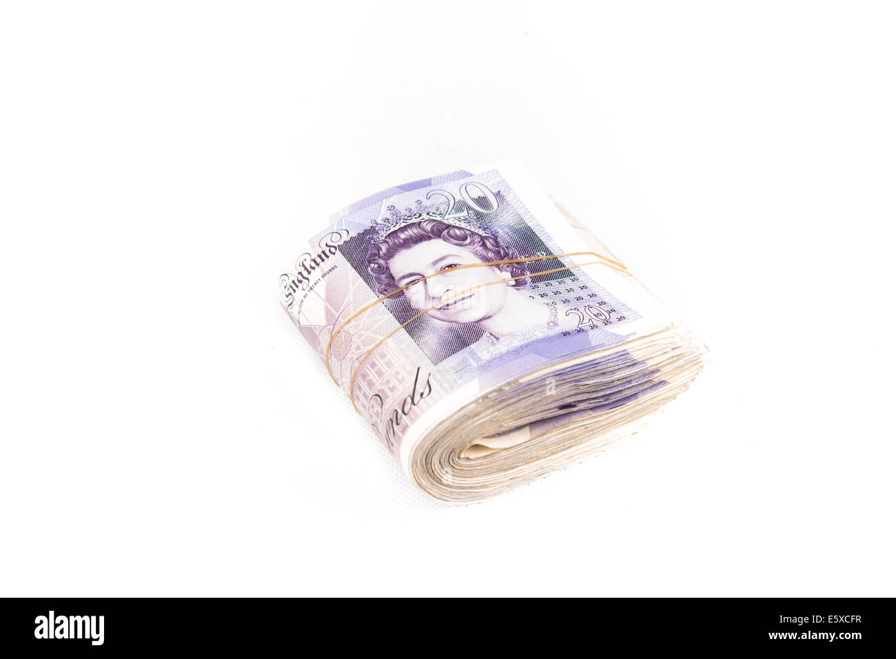 British pound sterling bank notes on white background Stock Photo - Alamy