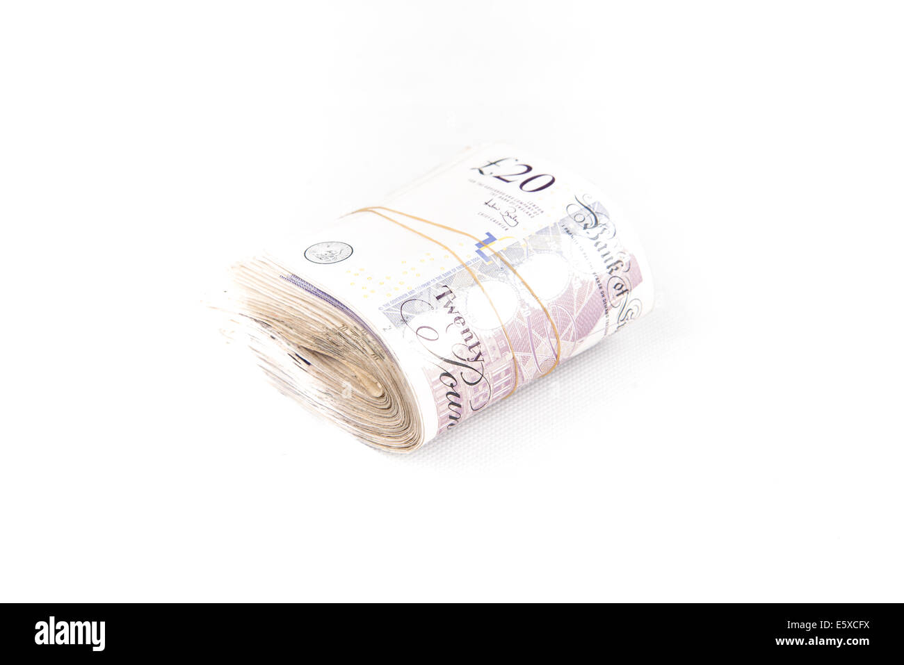 British pound sterling bank notes on white background Stock Photo - Alamy