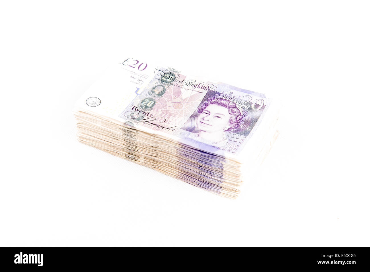 British pound sterling bank notes on white background Stock Photo - Alamy