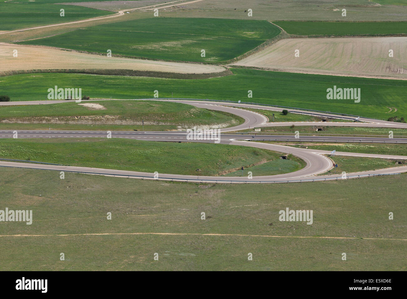 overview crossroads in the countryside Stock Photo - Alamy