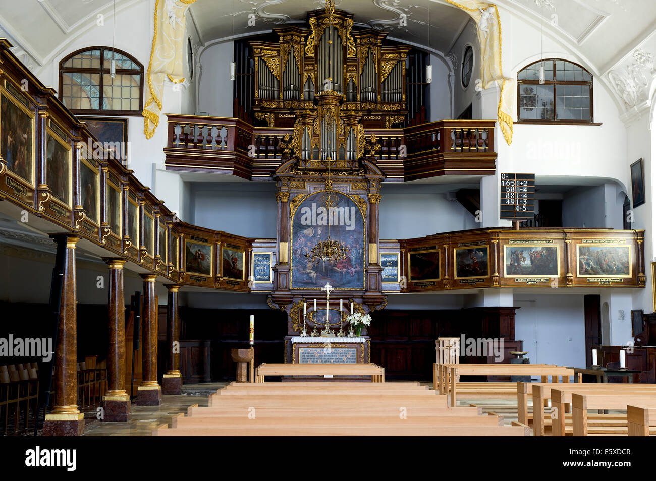 St Afra,Kirche,Church,Augsburg,evangelisch,protestantisch, Altar Stock ...