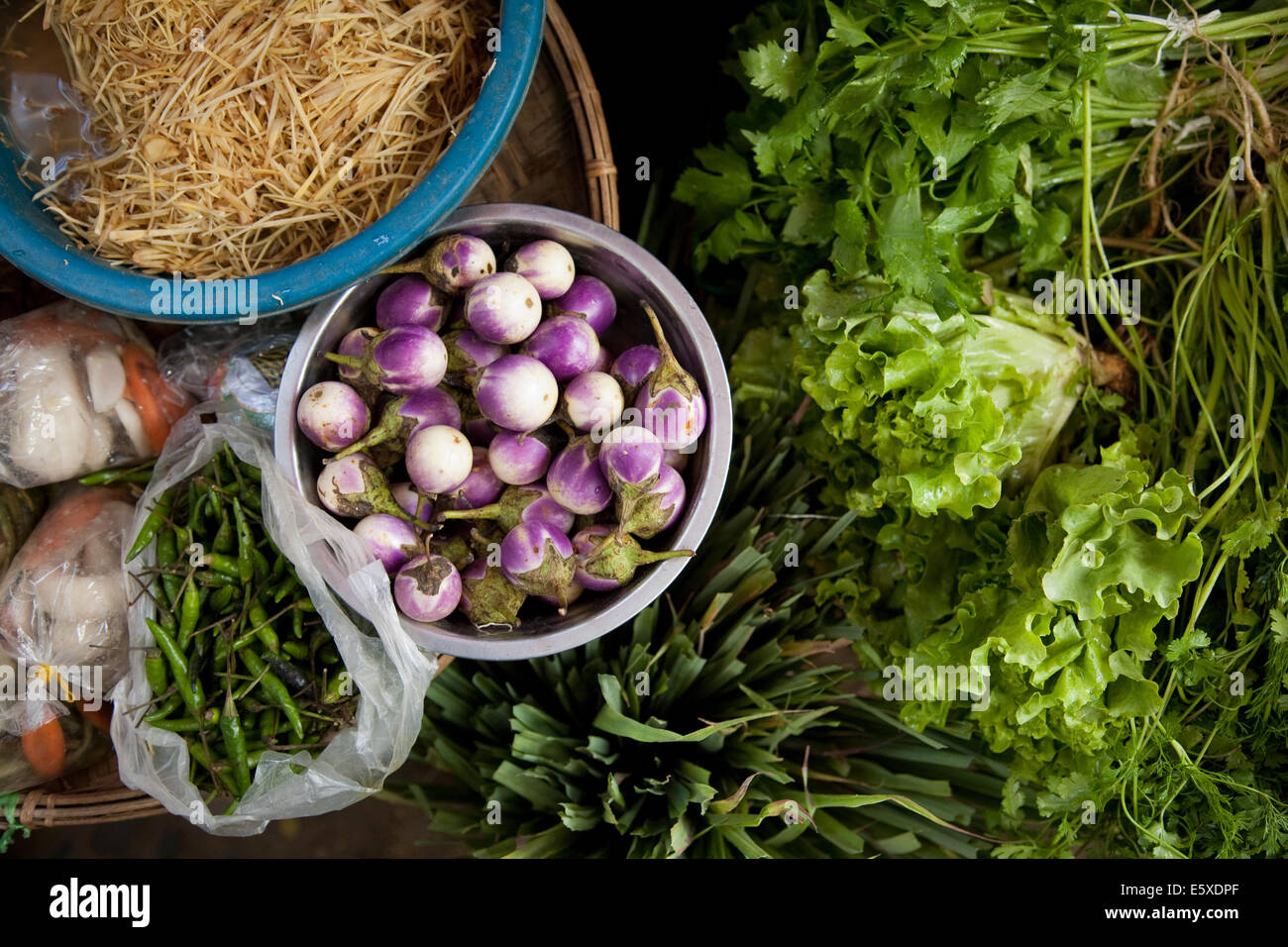 Vegetables in a market in Chauk, Myanmar (Burma Stock Photo - Alamy