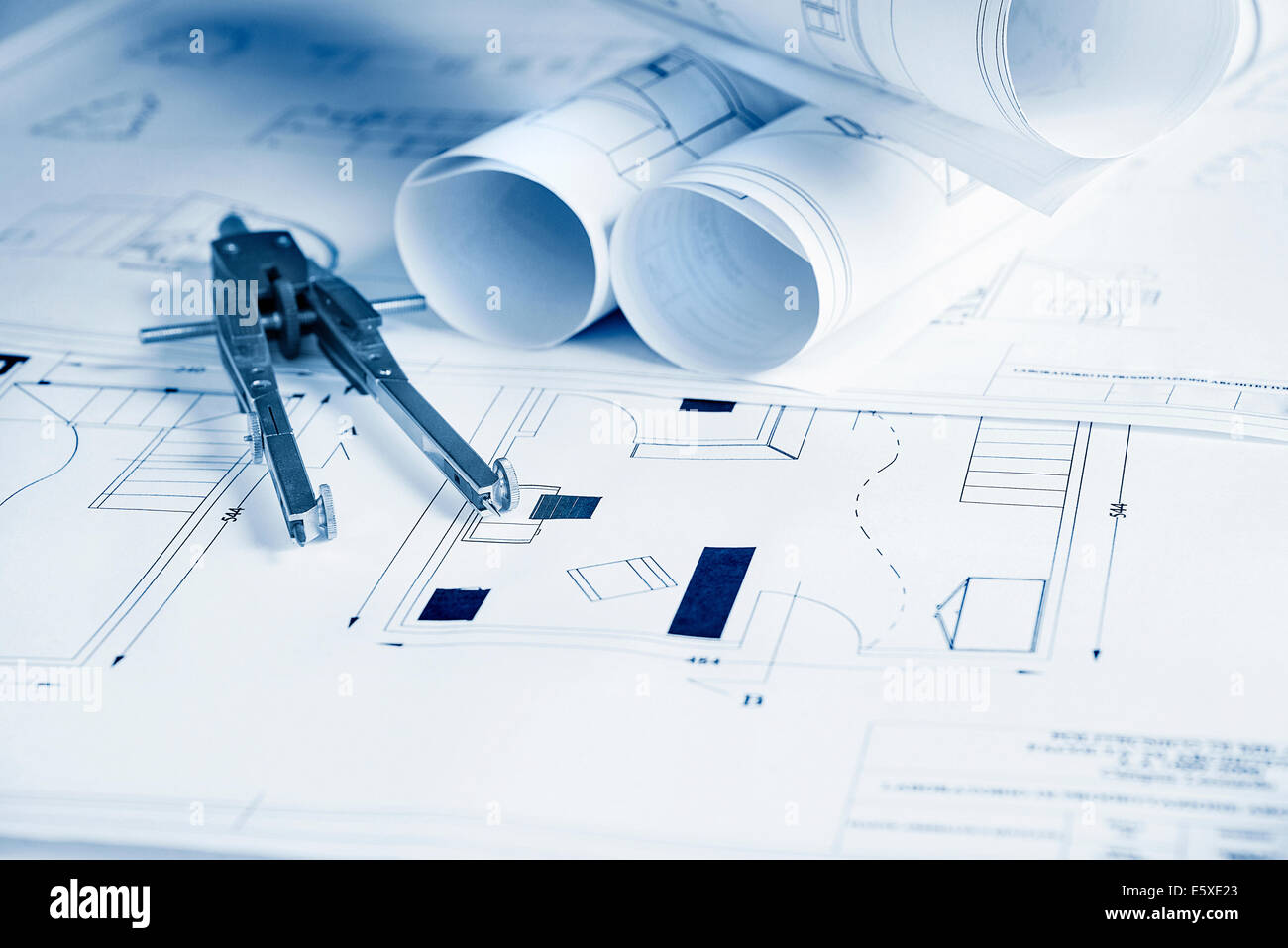 Architectural blueprints compass hi-res stock photography and images ...