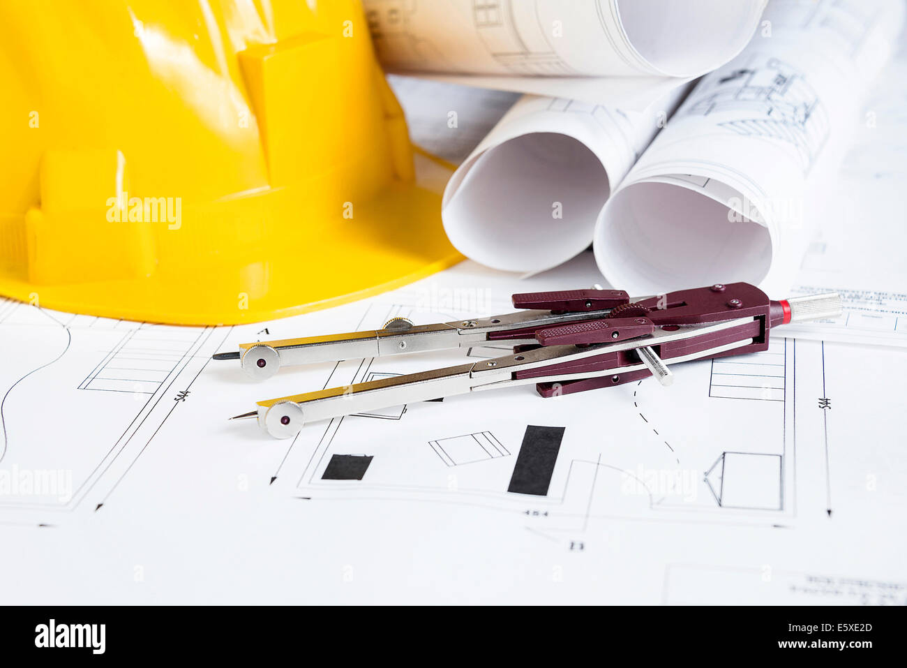 Architectural blueprints compass hi-res stock photography and images ...