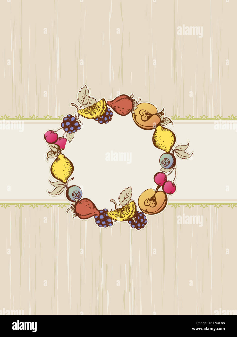 Vintage frame berries fruits hi-res stock photography and images - Alamy