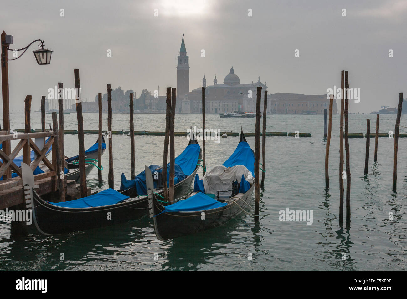 Venice gondolas at sullen day. Italy Stock Photo - Alamy