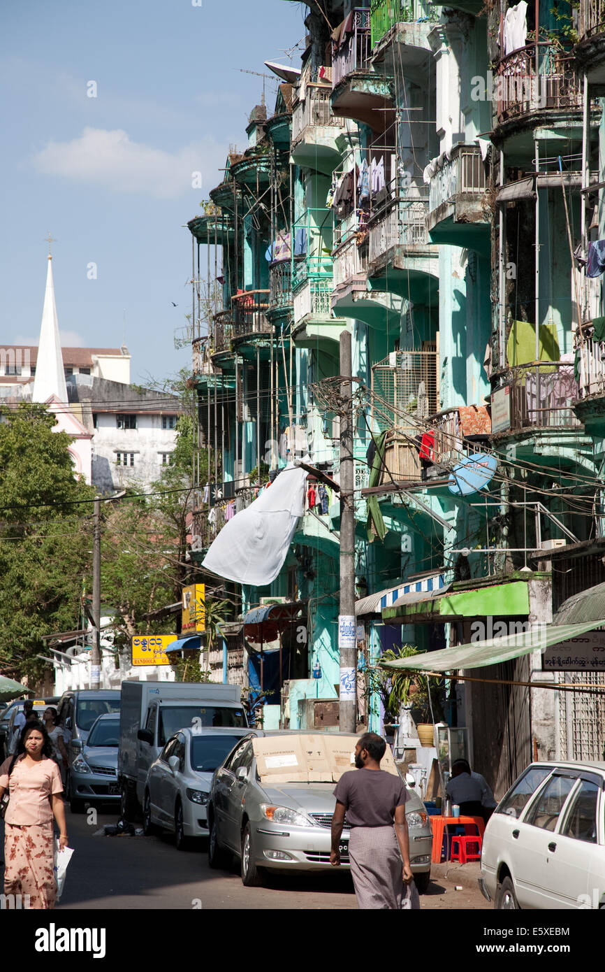 A street in central Yangon, Myanamar (Burma Stock Photo - Alamy
