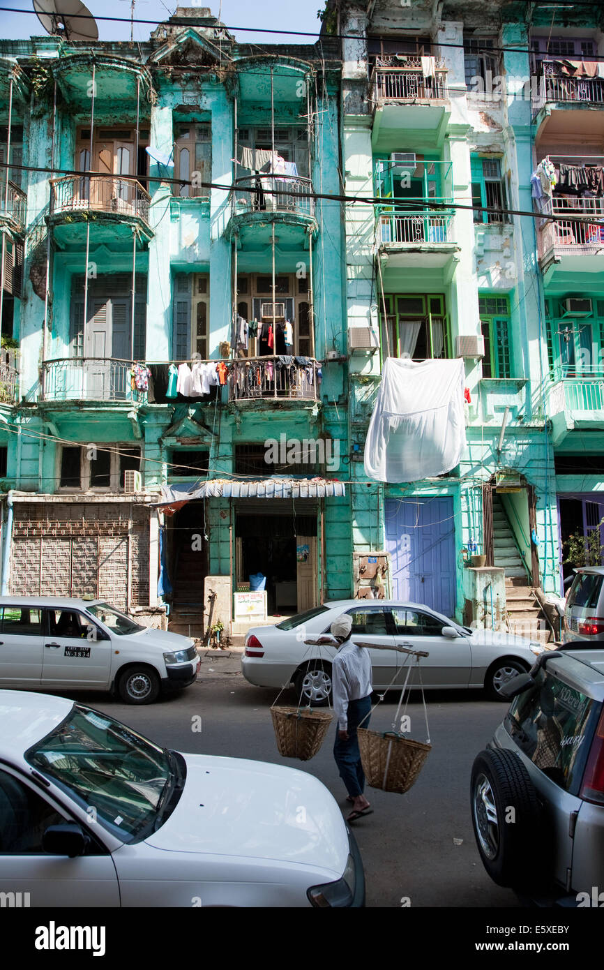 A street in central Yangon, Myanamar (Burma Stock Photo - Alamy