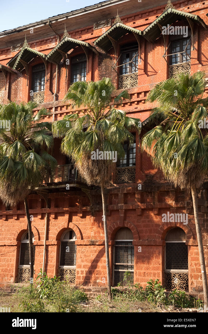 Colonial architecture of the old Rangoon railway station building in ...