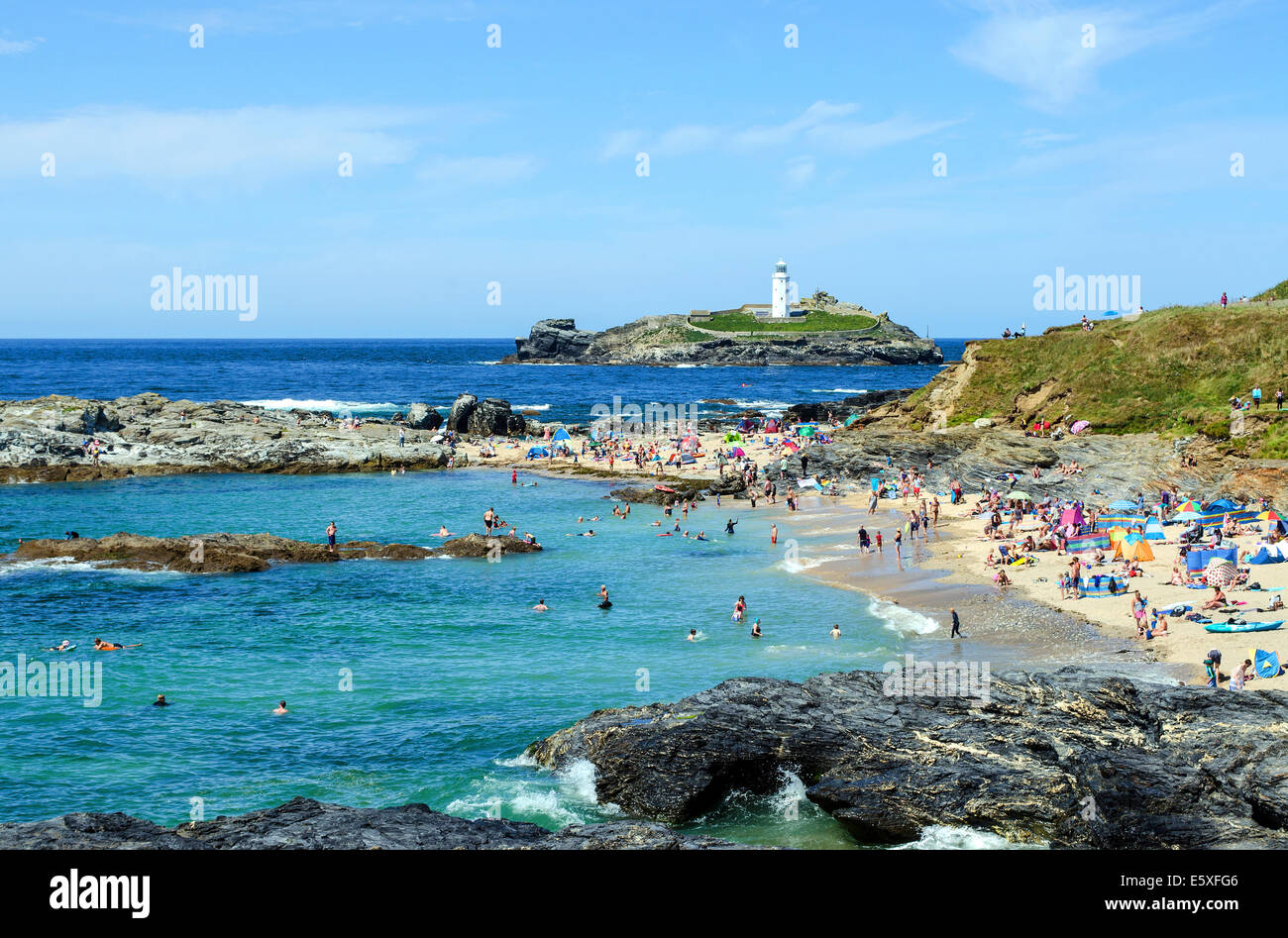 Godrevy beach near Hayle in Cornwall, UK Stock Photo - Alamy