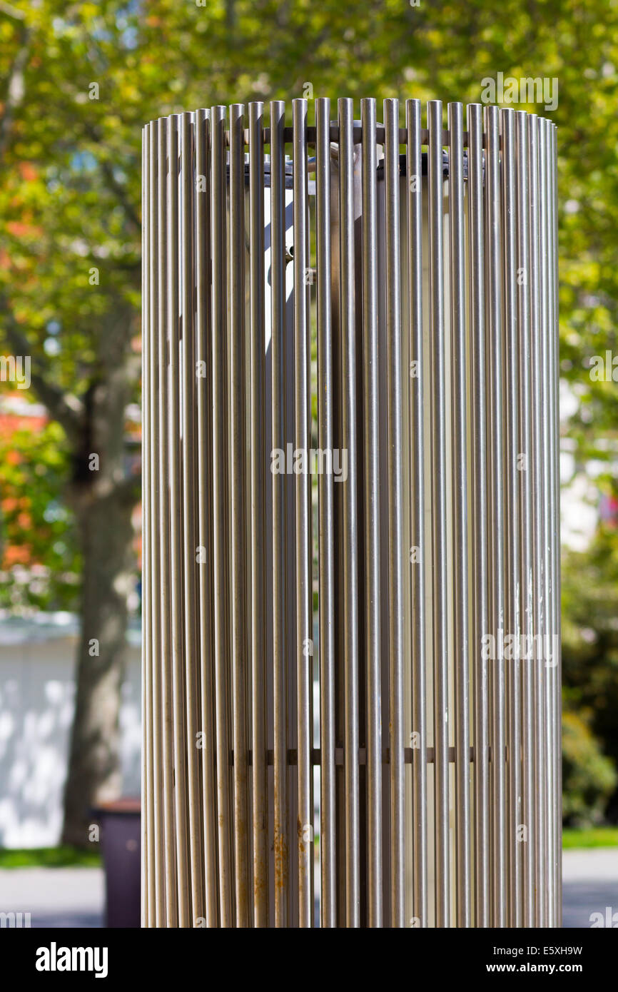 modern sculpture in steel cylindrical Stock Photo - Alamy