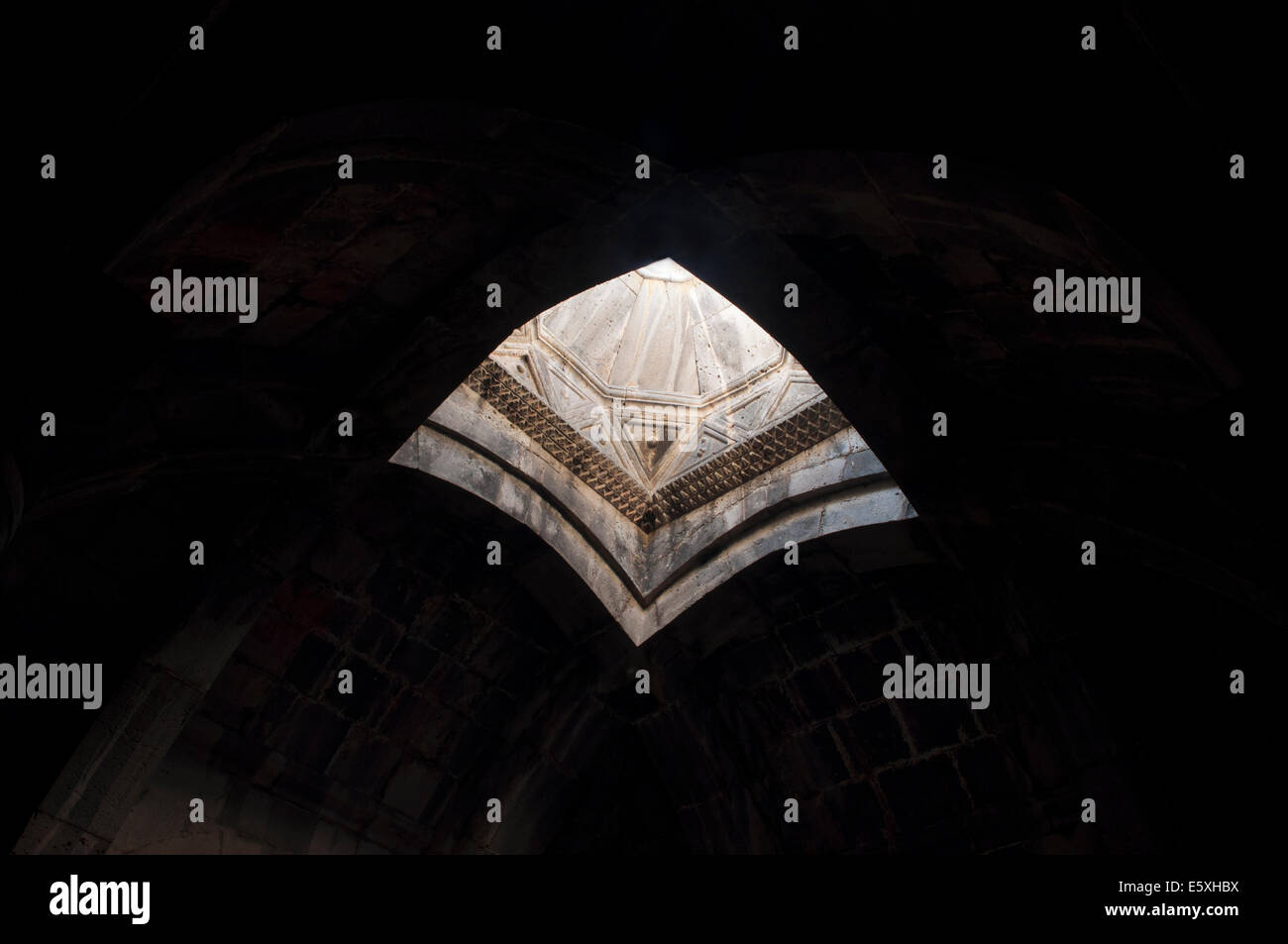 Skylight window in the ceiling of the refectory, Haghpat Monastery ...