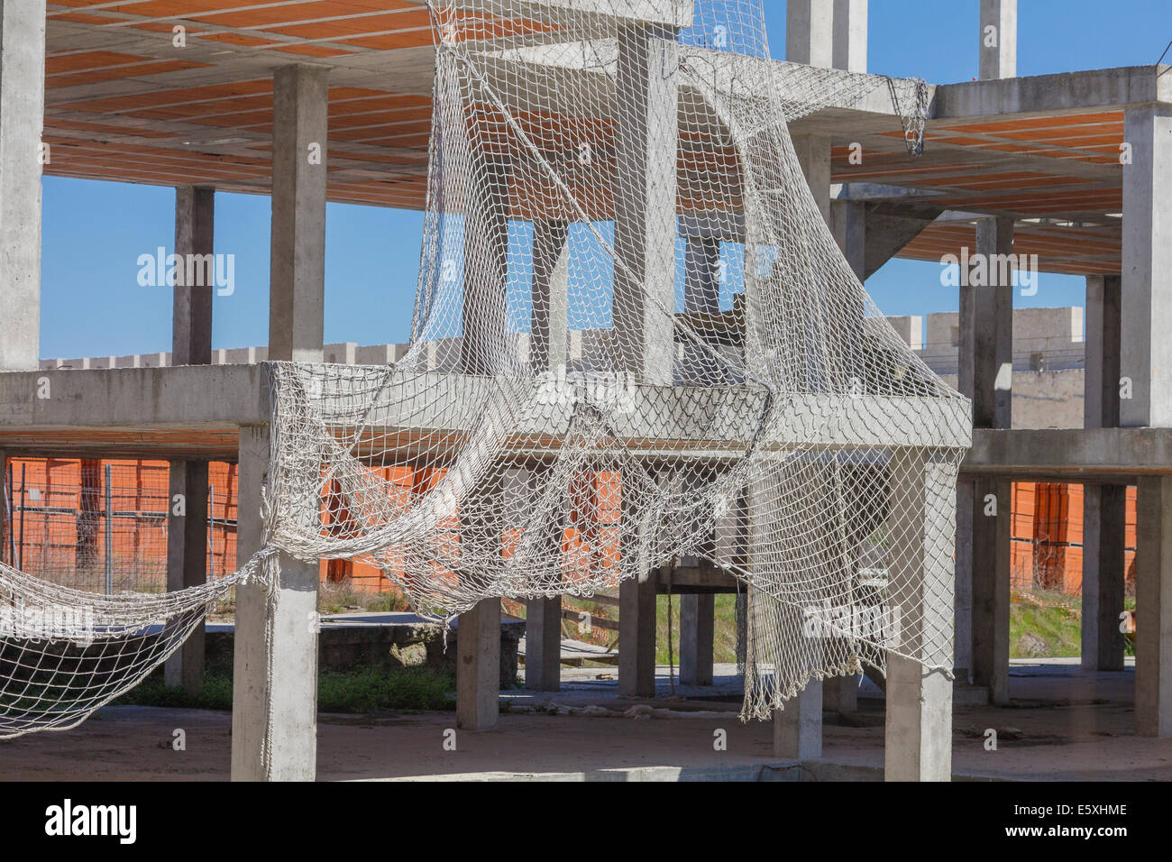 safety nets and foundations in construction of a building Stock Photo ...