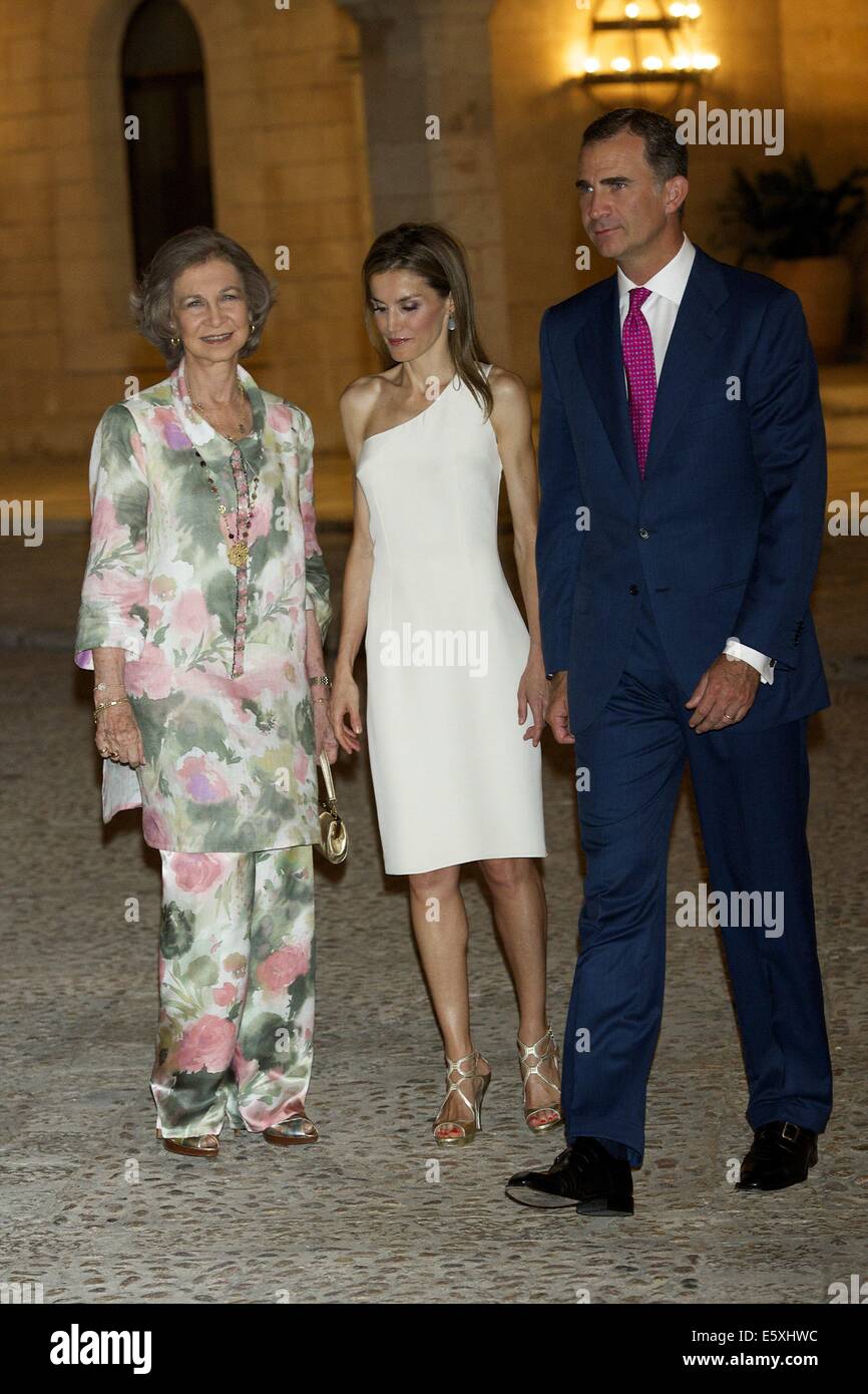 Madrid, Spain. 7th Aug, 2014. King Felipe VI of Spain, Queen Letizia of ...