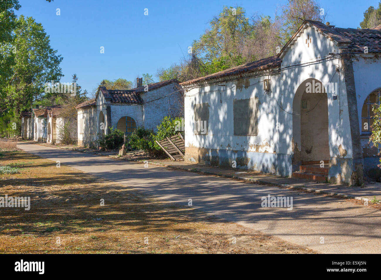 old houses destroyed and in ruins by default Stock Photo - Alamy
