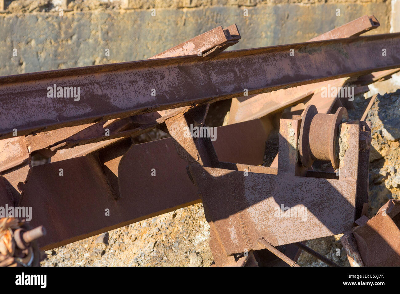 Rusty rails and abandoned coal mine Stock Photo - Alamy