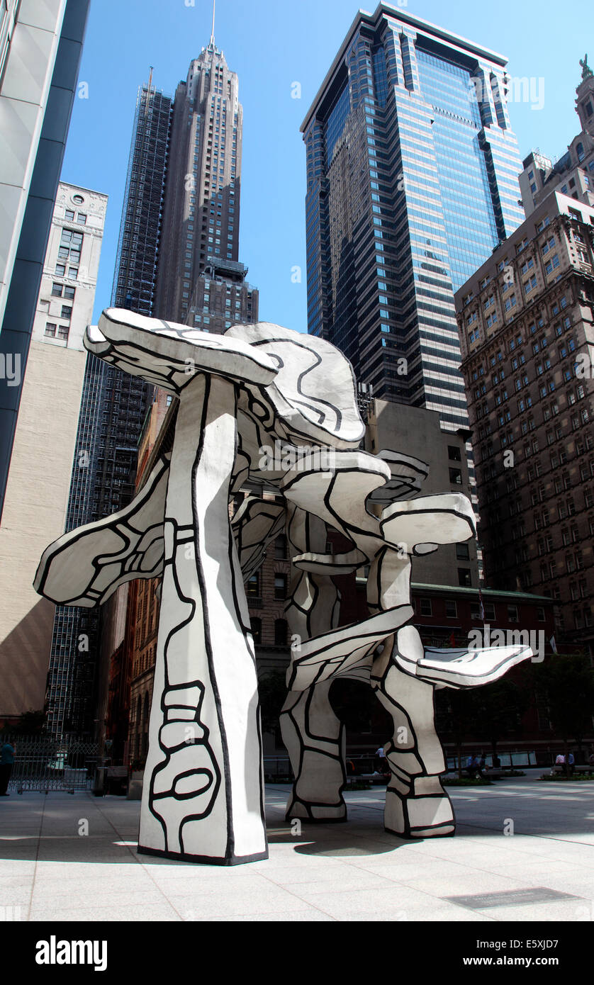 Group of Four Trees, public sculpture by Jean Dubuffet in Chase ...