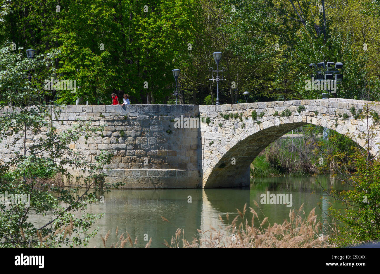 Old stone bridge block with arches and water Stock Photo - Alamy