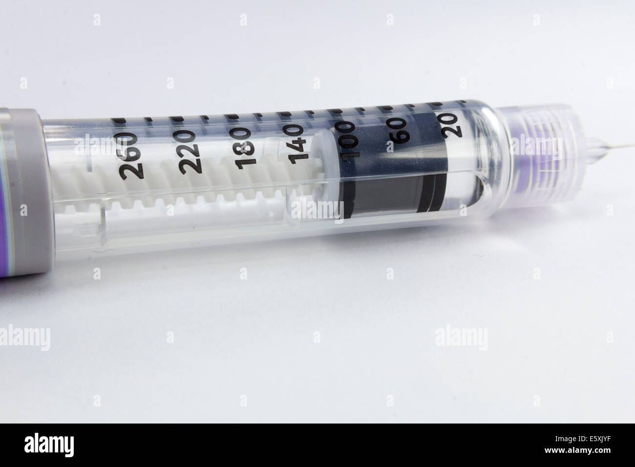 modern syringes and needles to inject insulin for diabetes Stock Photo ...