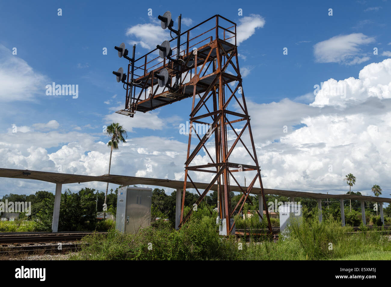 Railroad Searchlight Signal Stock Photo - Alamy