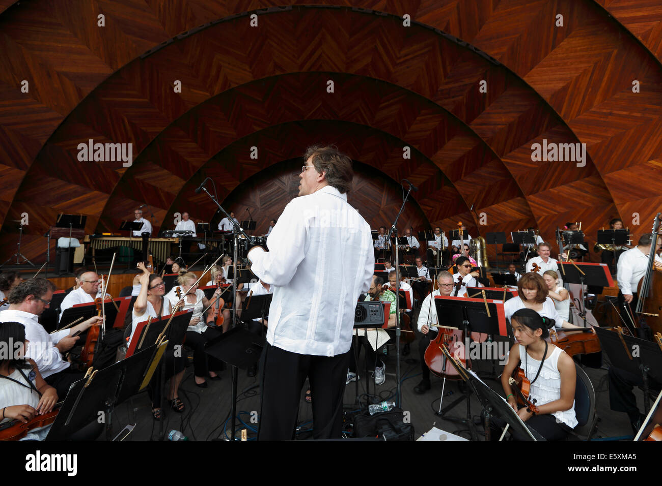 Music director Christopher Wilkins rehearses with the Boston Landmarks ...