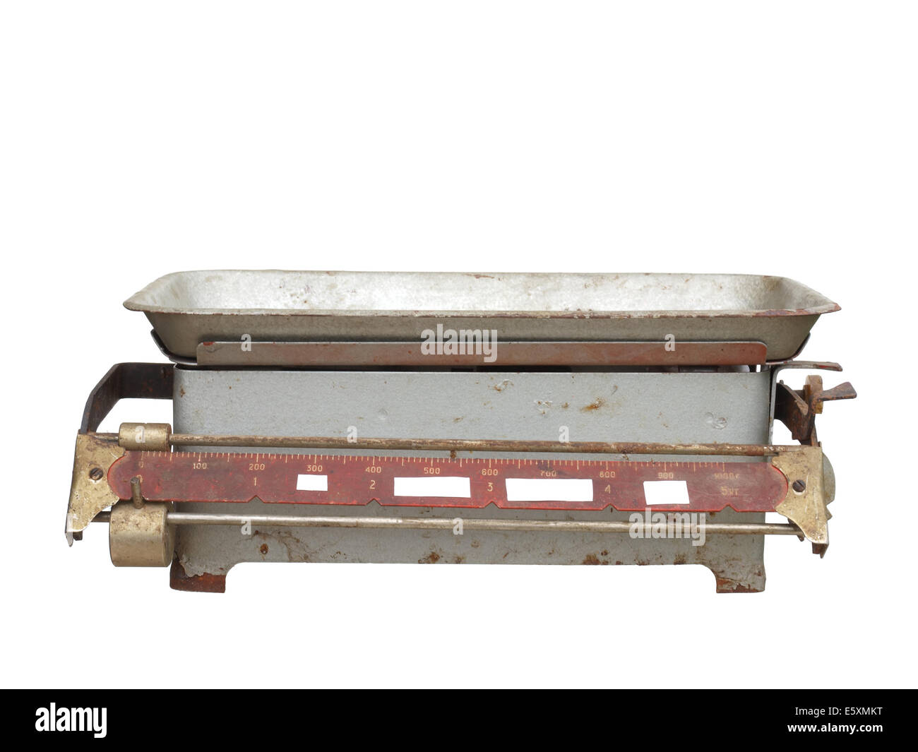 old rusty mechanical scales isolated on white background Stock Photo ...