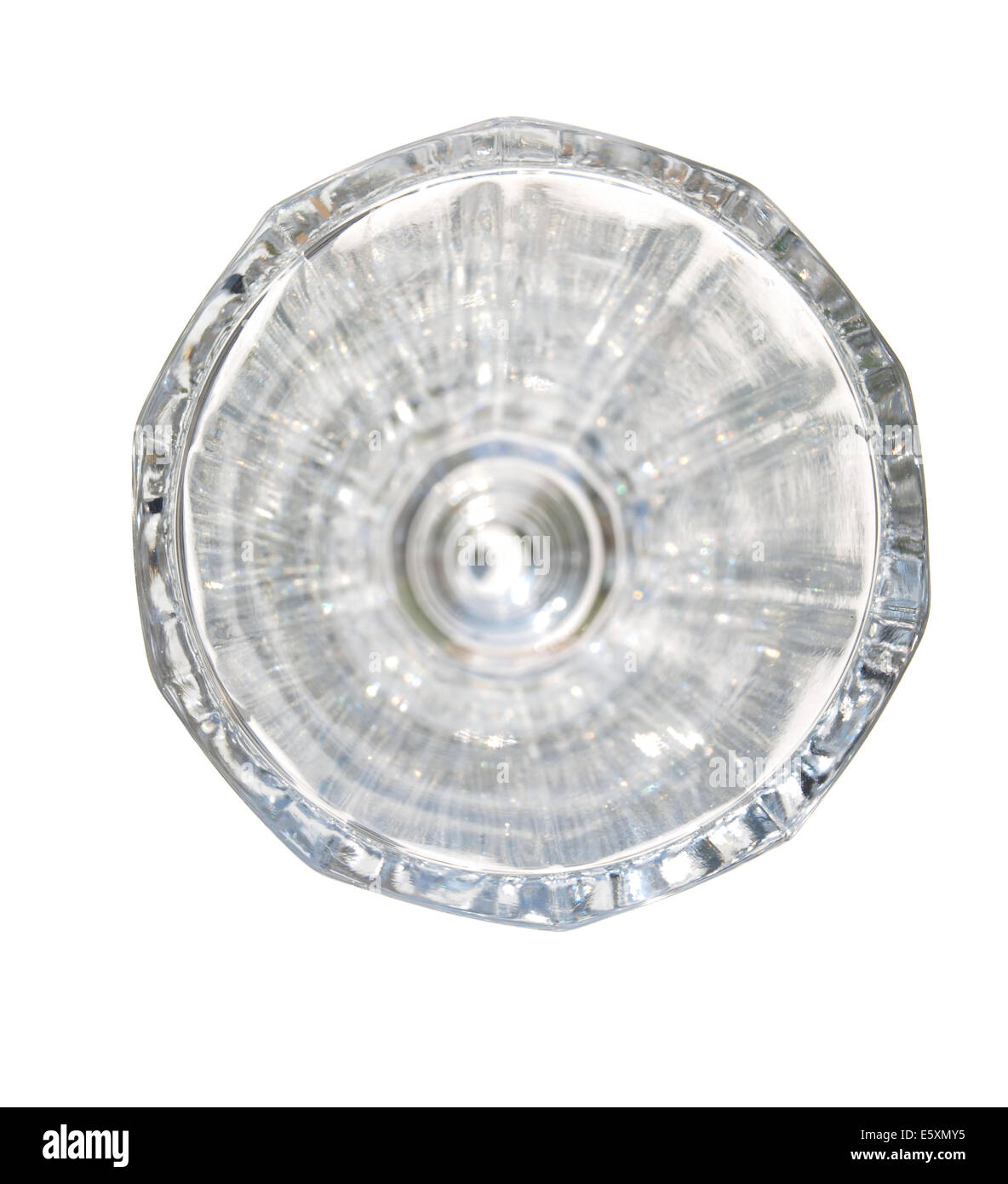 bottom of an empty glass wine glasses with clear glass isolated on ...