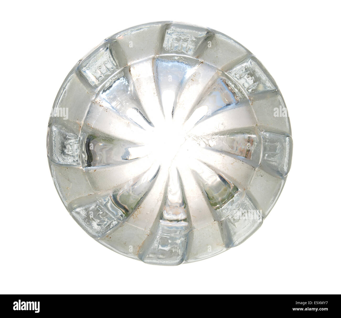 bottom of a glass empty glass from clear glass isolated on white ...