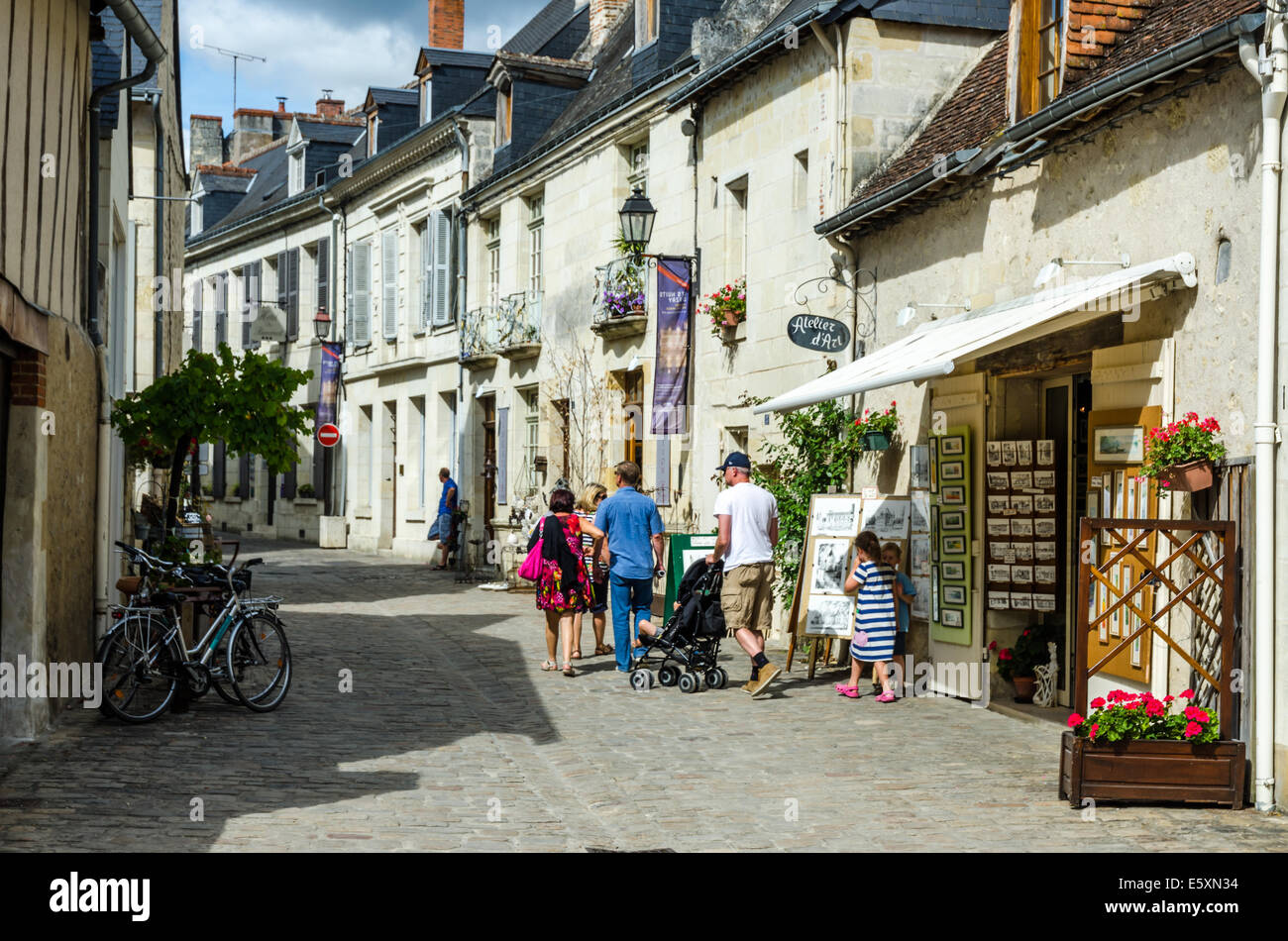view of streets of Azay-le-Rideau village Stock Photo - Alamy