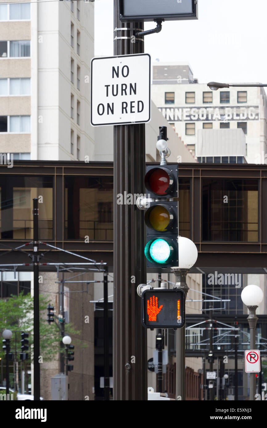 No turn road signs usa hi-res stock photography and images - Alamy
