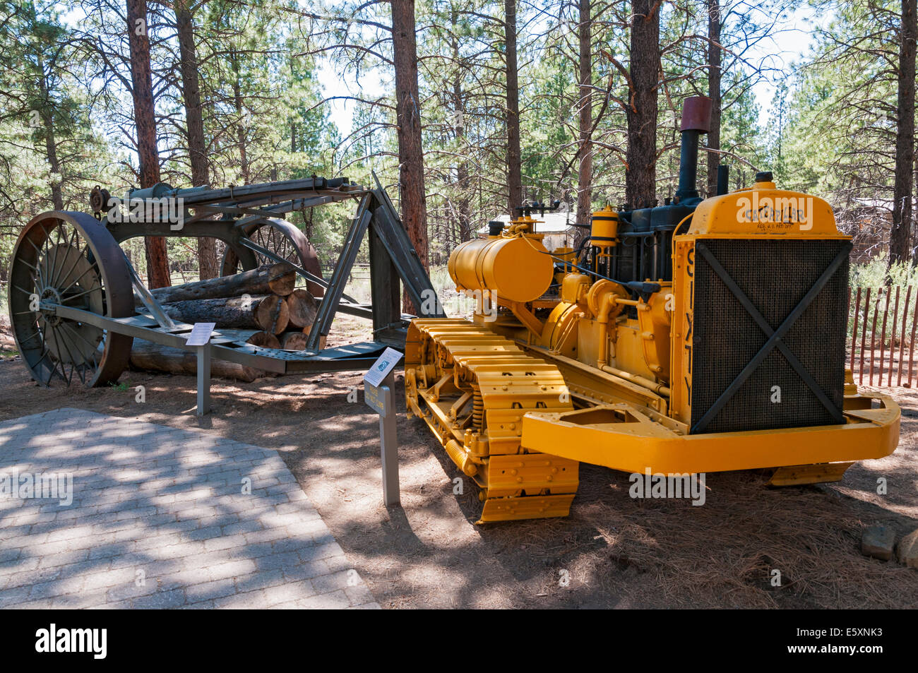 Oregon, Bend, High Desert Museum, sawmill at 1904 Miller Ranch, log ...