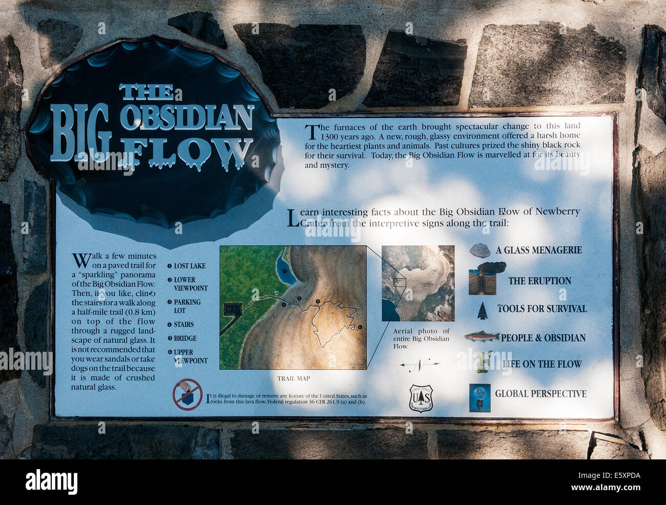 Oregon, Newberry National Volcanic Monument, Newberry Crater, Big Obsidian Flow Stock Photo - Alamy
