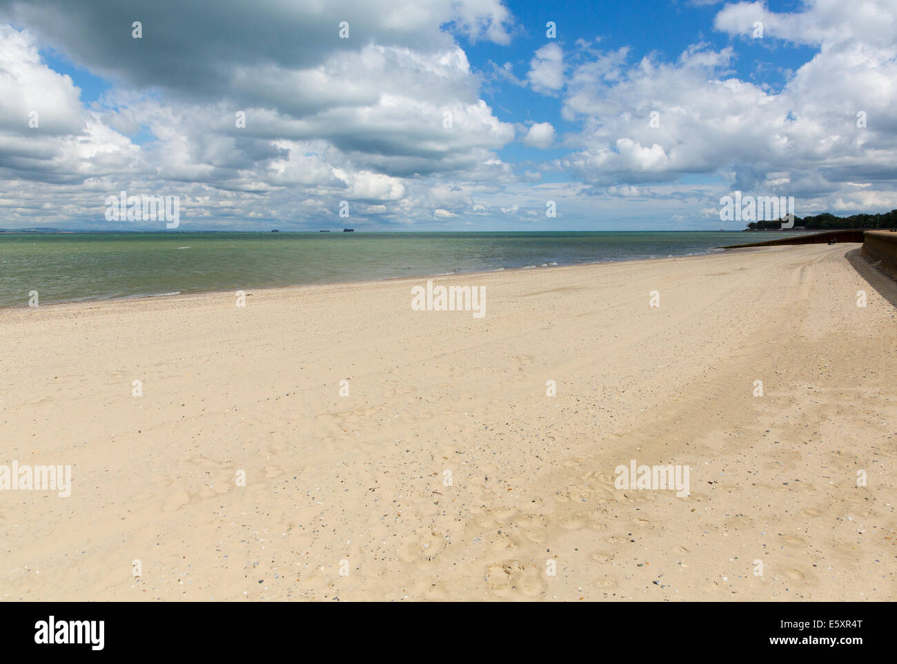 Ryde sandy beach Isle of Wight with blue sky and sunshine in summer in ...