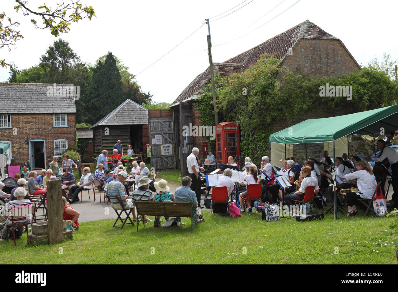 Typical village fete at the tiny village of East Holme, Wareham, Dorset ...