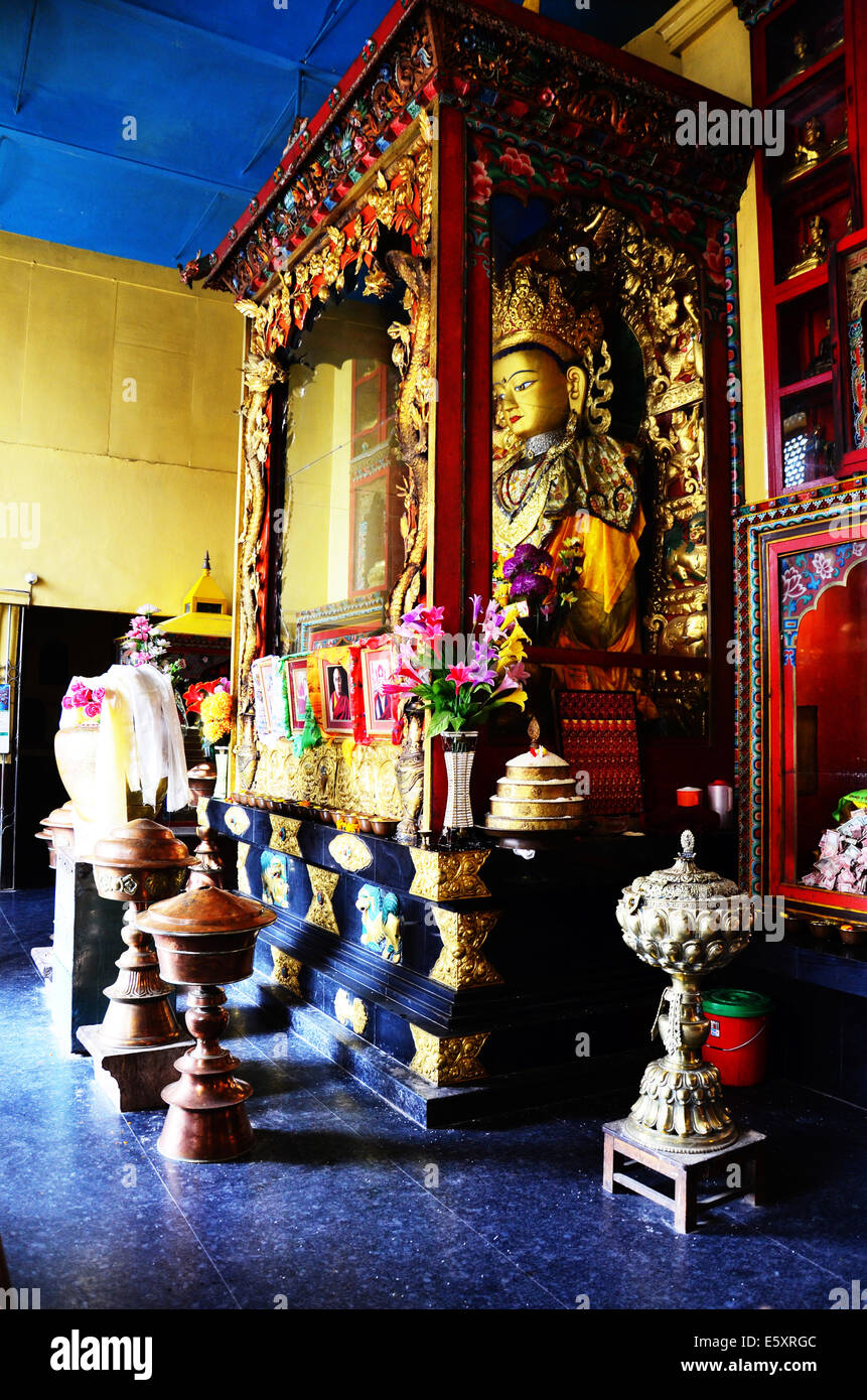 Buddhist gompa in Swayambhunath Temple or Monkey Temple with Buddha ...