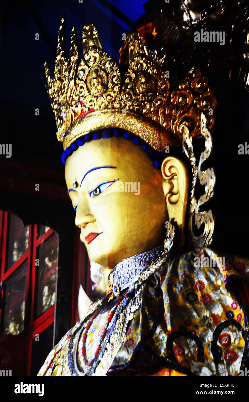 Buddhist gompa in Swayambhunath Temple or Monkey Temple with Buddha ...