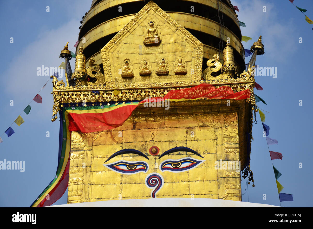Buddha eyes or Wisdom eyes at Swayambhunath Temple or Monkey Temple ...