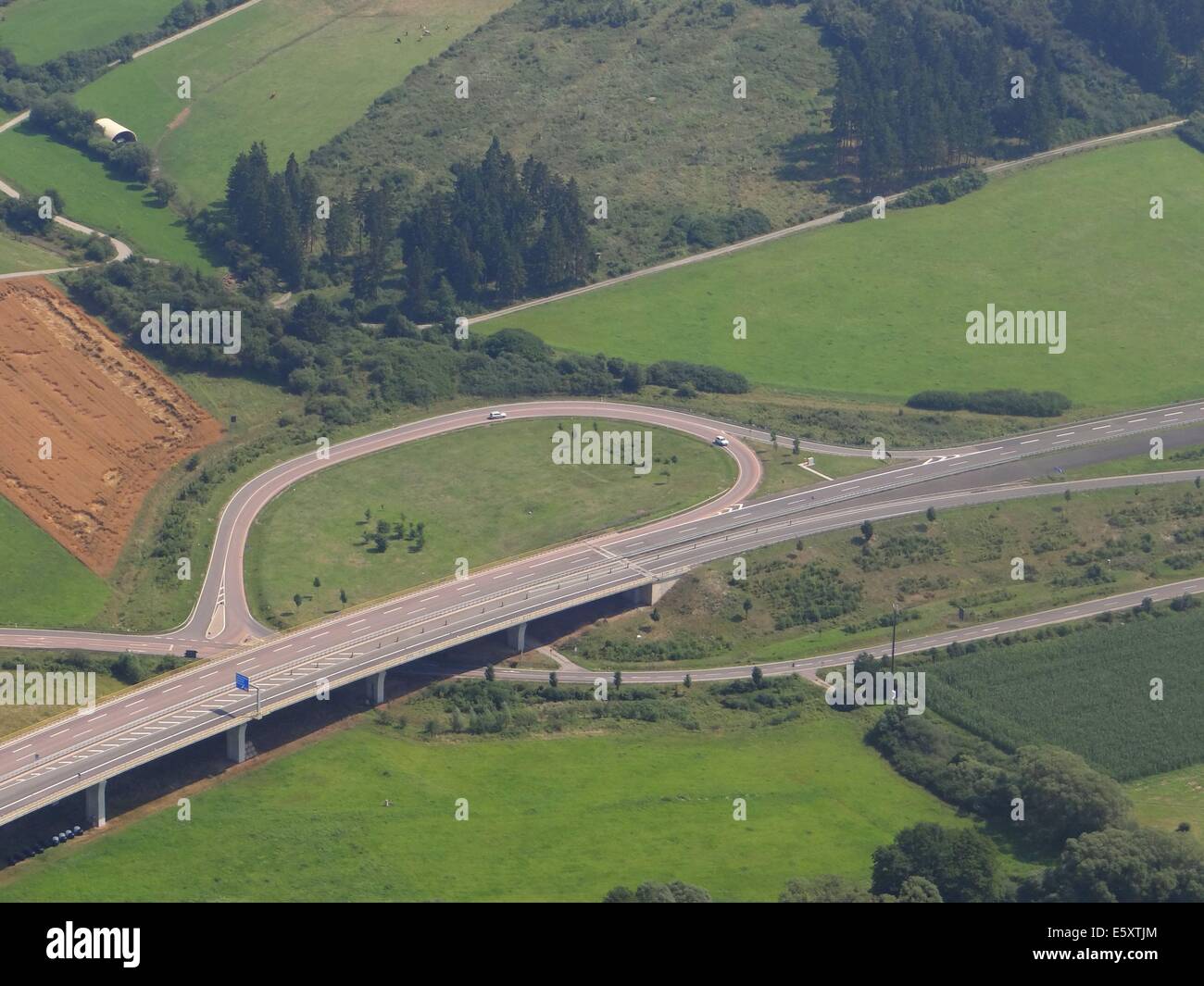 Aerial view of motorway A44 in Hesse - Germany - July 2014 Stock Photo ...