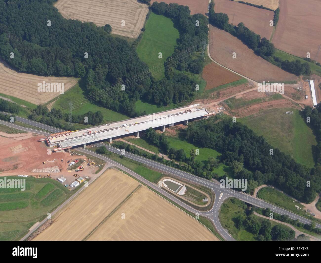Aerial view of motorway A44 in Hesse - Germany - July 2014 Stock Photo ...